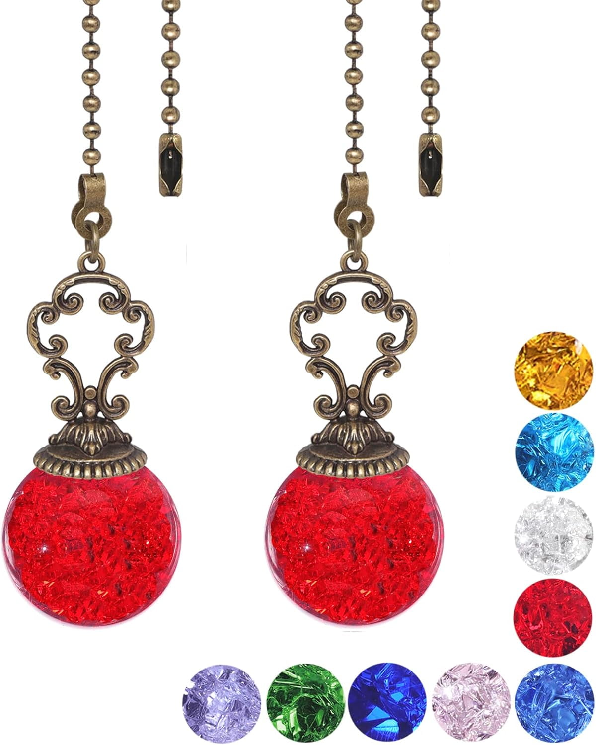 2Pcs Ceiling Fan Pull Chain Light Pull Chain Pull String Light Fixture ...