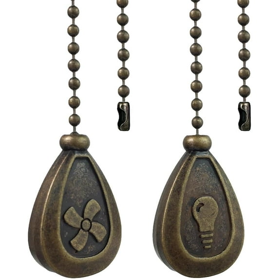 2Pcs Ceiling Fan Pull Chain Set, 12Inches Decorative Fan Pull Chain ...