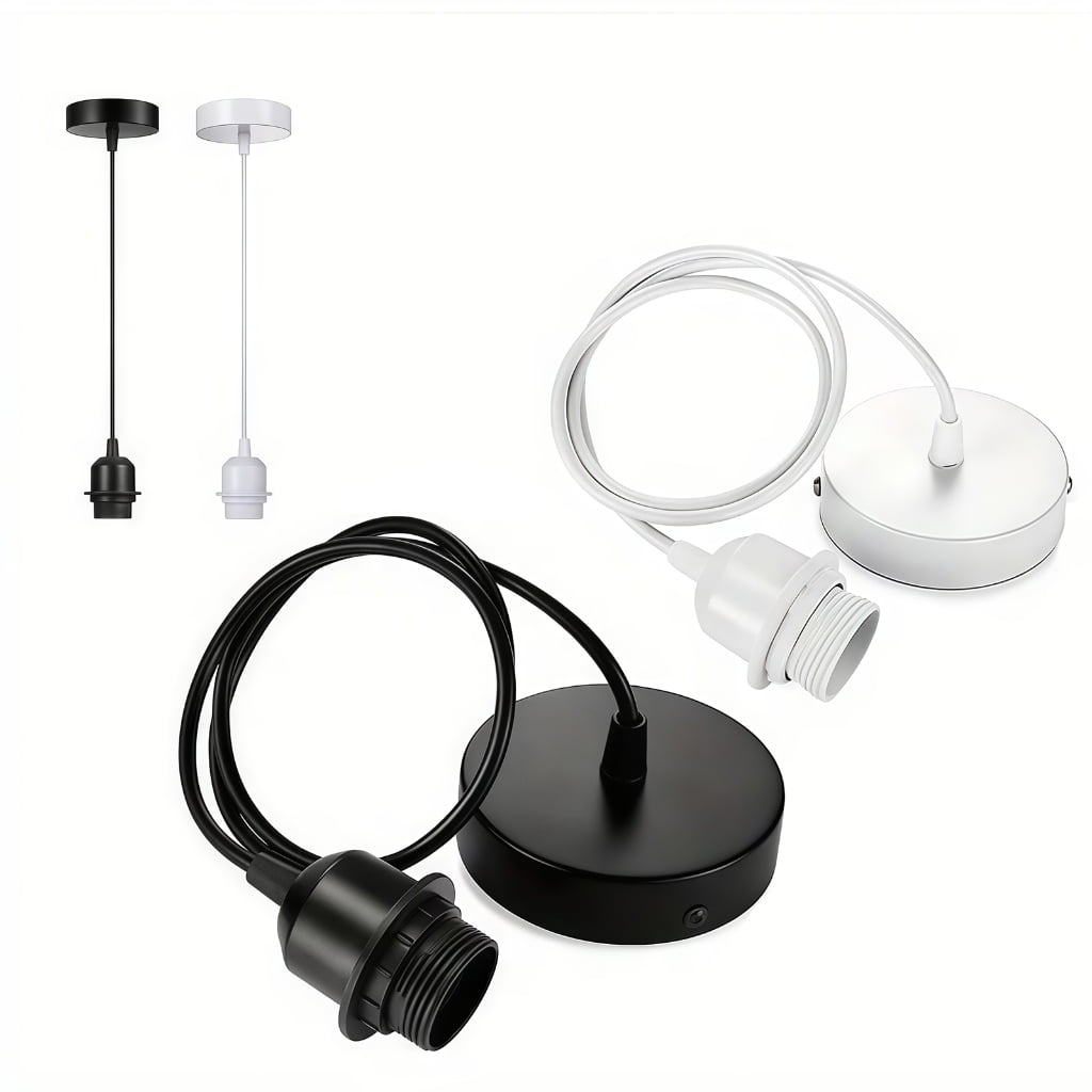 2Pcs Ceiling Pendant Light Fixture Lamp Holder E27 Screw Socket Holder ...