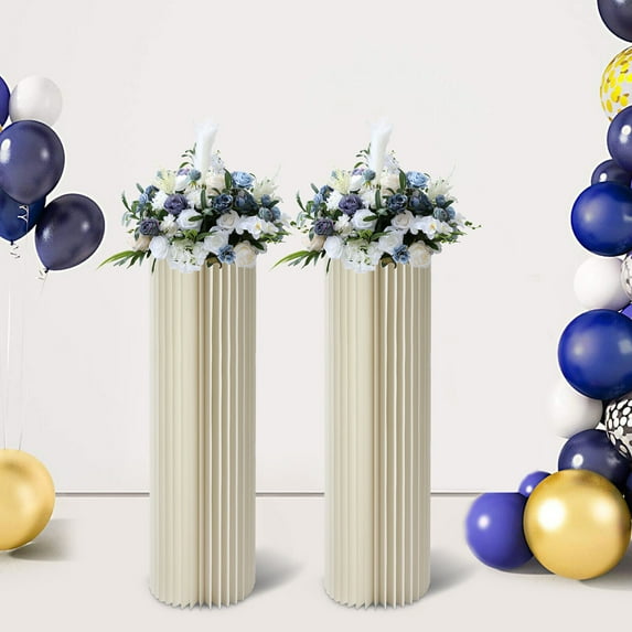 2Pcs Centerpiece Stands Columns Display with Acrylic Lid Self-Adhesive ...