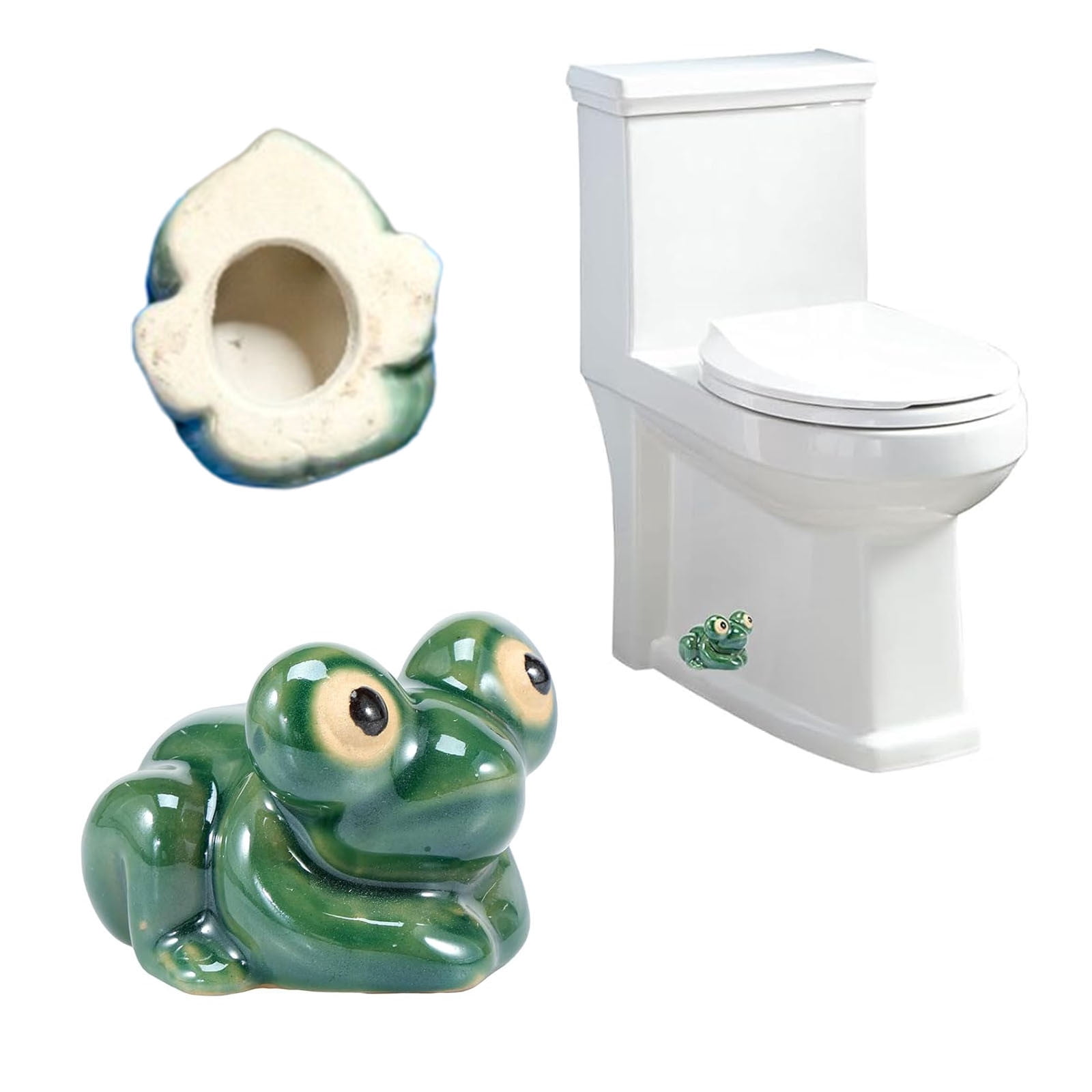 2Pcs Ceramic Toilet Bolt Covers,Fun Frog Toilet Bolt Covers Decorative ...