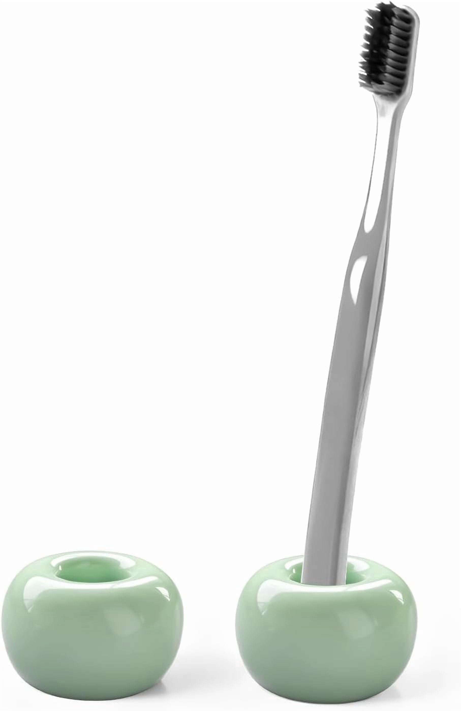 2Pcs Ceramic Toothbrush Holders for Bathrooms Countertop Toothbrush ...
