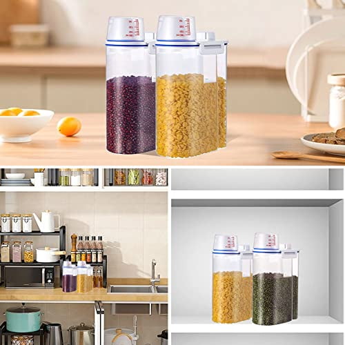 2Pcs Cereal Containers Storage, 2L Airtight Dog Food Storage Container ...
