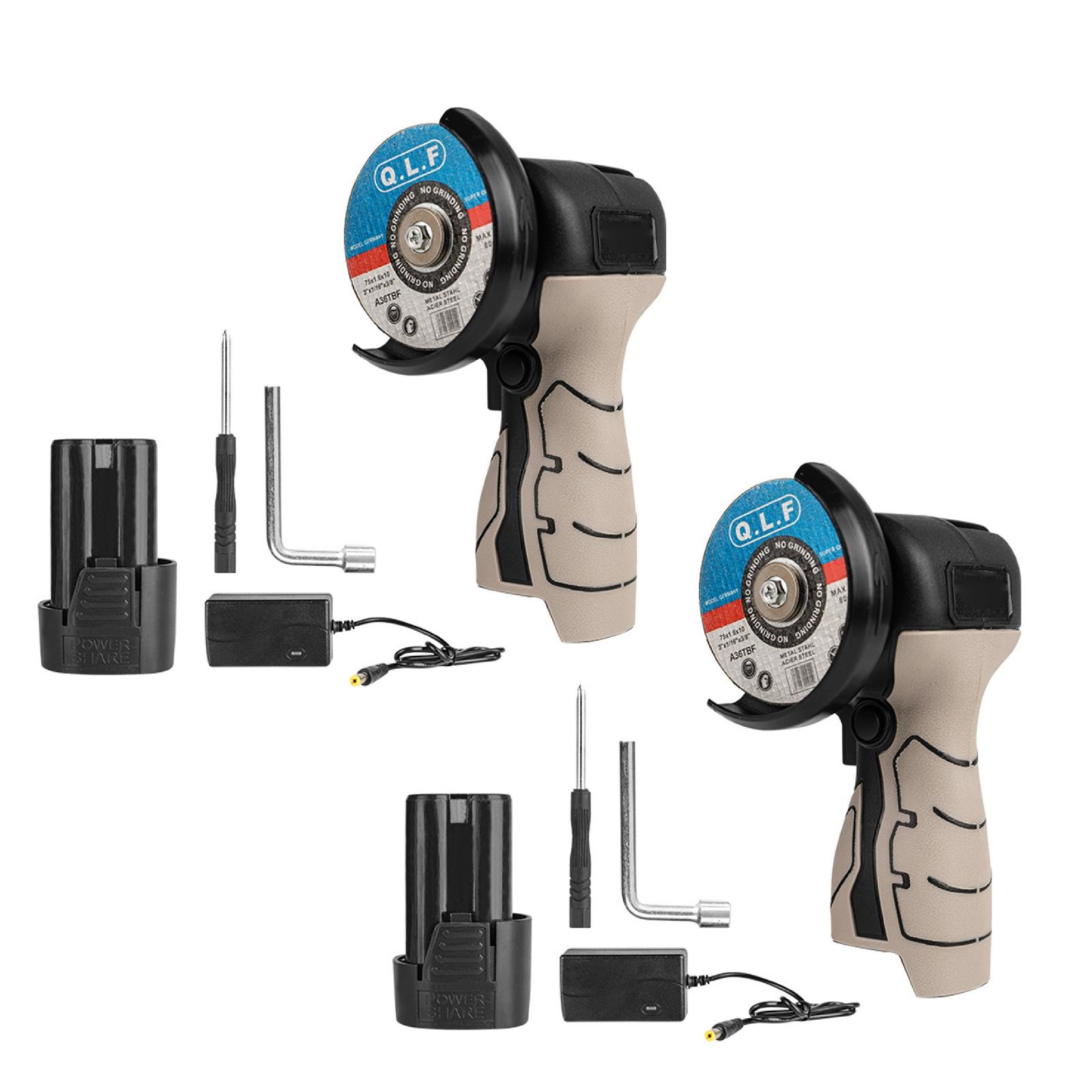 2Pcs Chain Grinder Mini Angle Grinder Polisher Cutter Lithium Battery ...