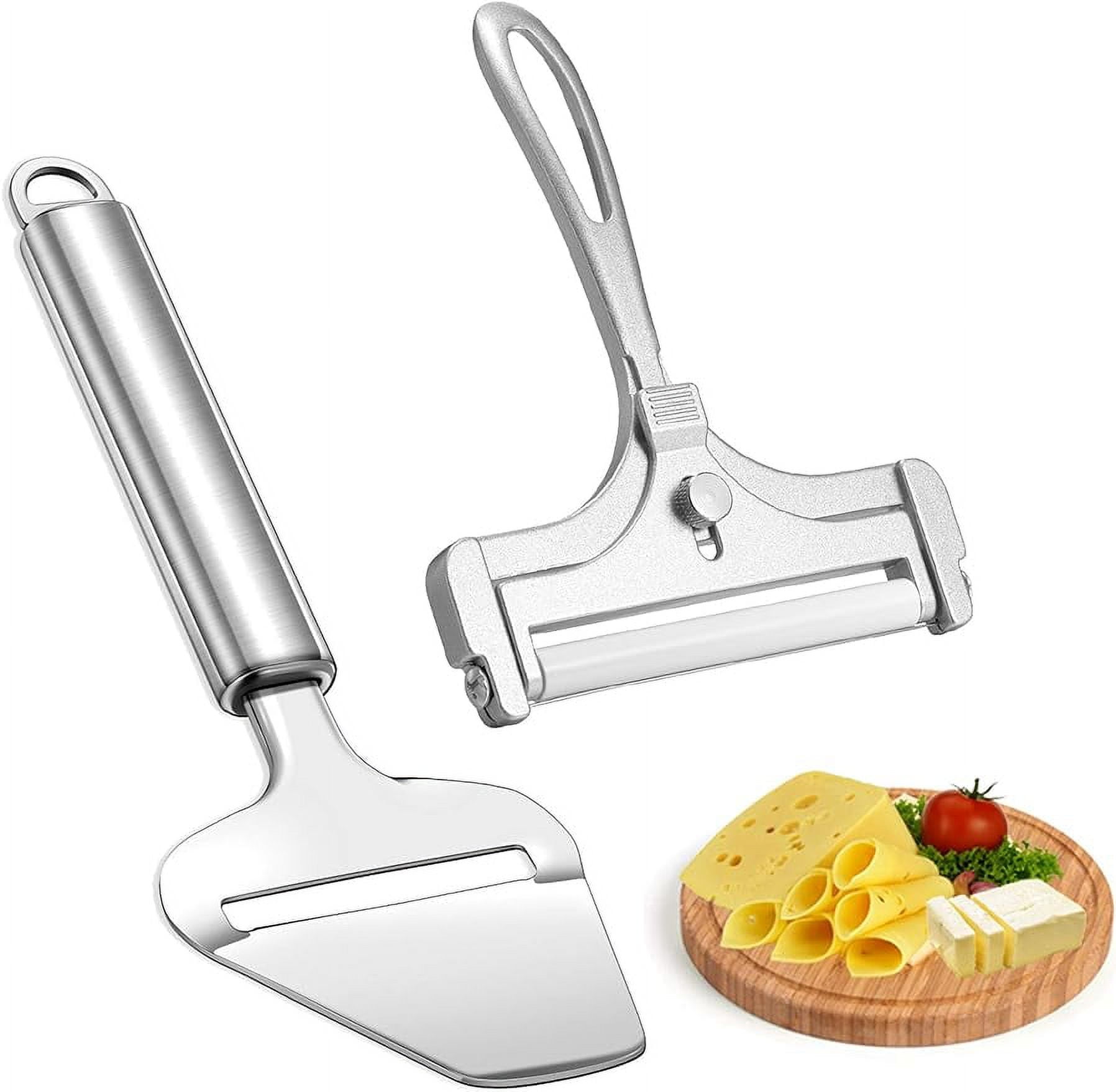 2Pcs Cheese Slicer with Wire, WarmHut Stainless Steel Cheese Slicer Set ...