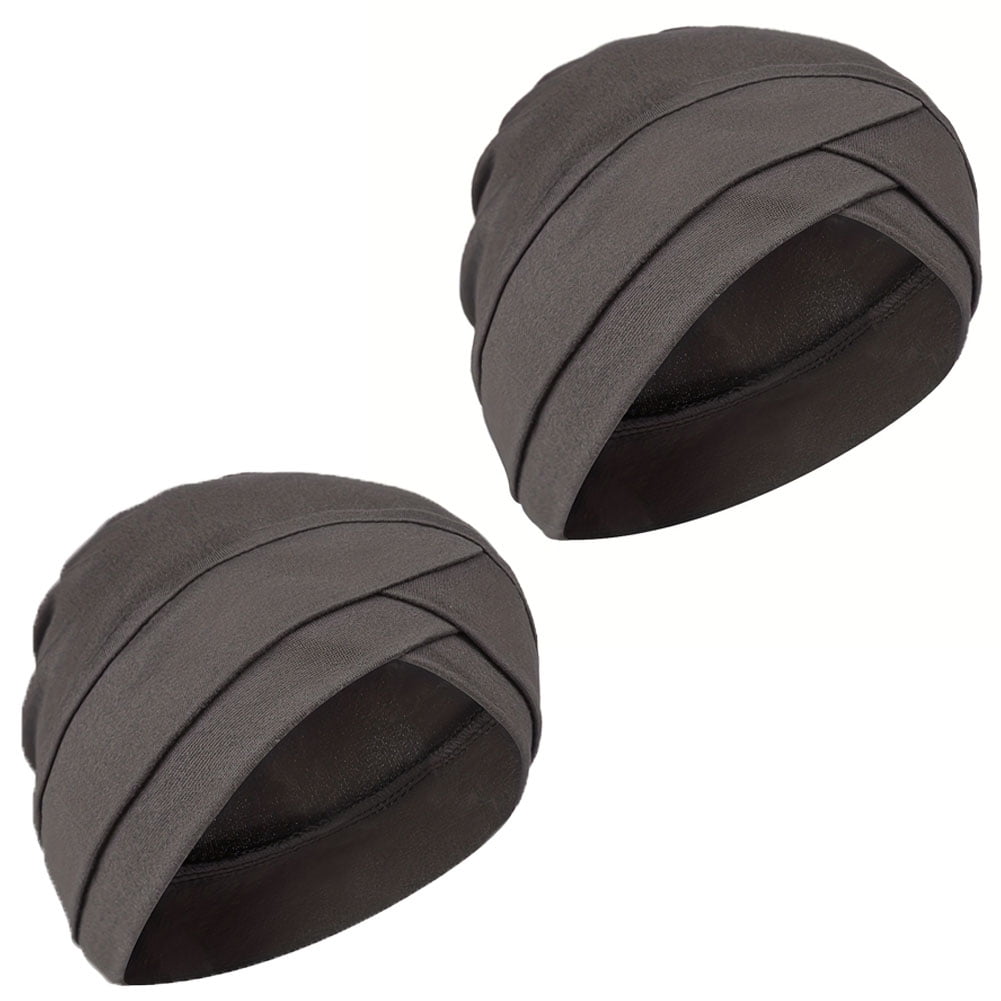 2Pcs Chemo Cancer Beanies Turbans Hats Cap Twisted Hair Cover Headwrap ...