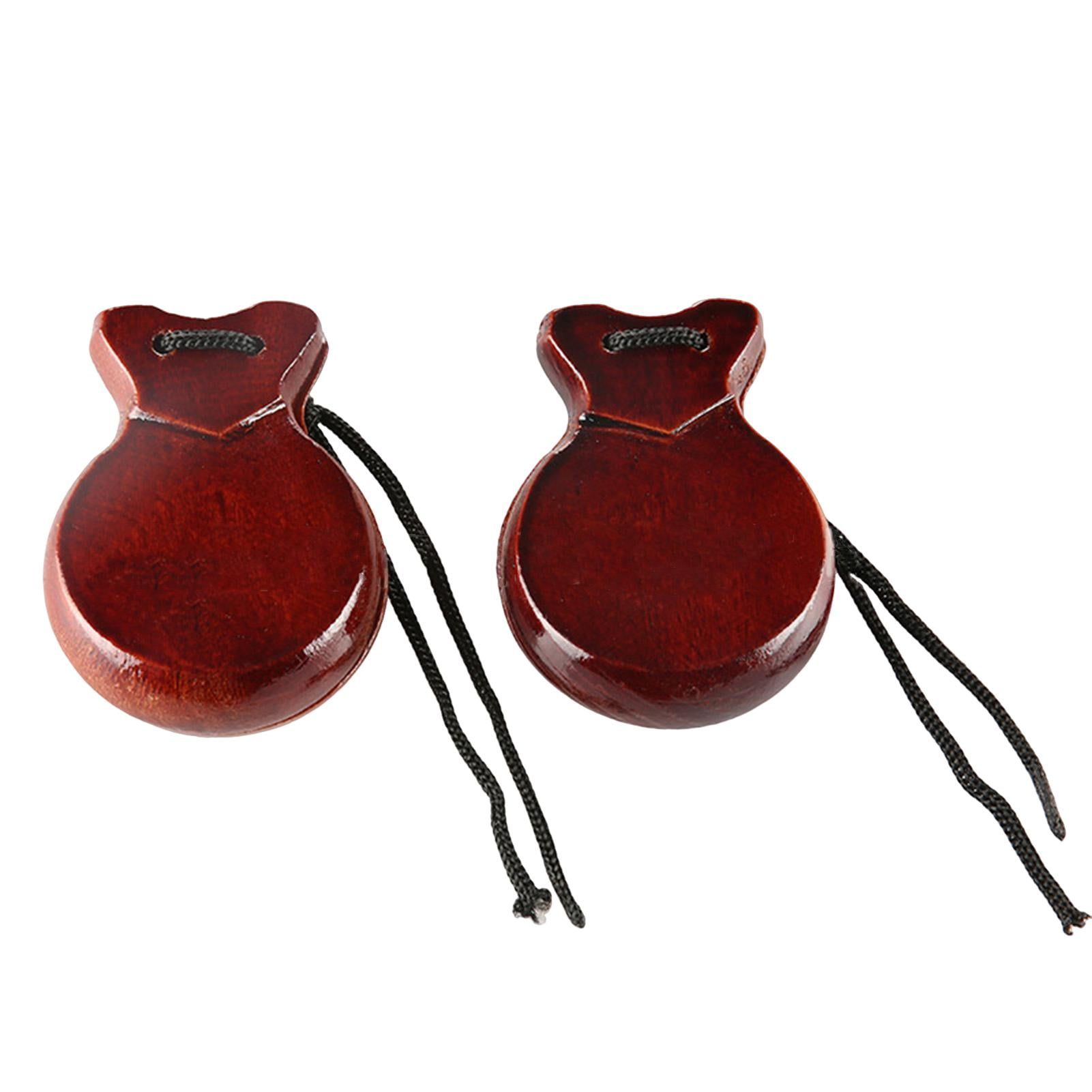 2Pcs Children Wooden Castanets Toy with String Pocket Hand Finger ...