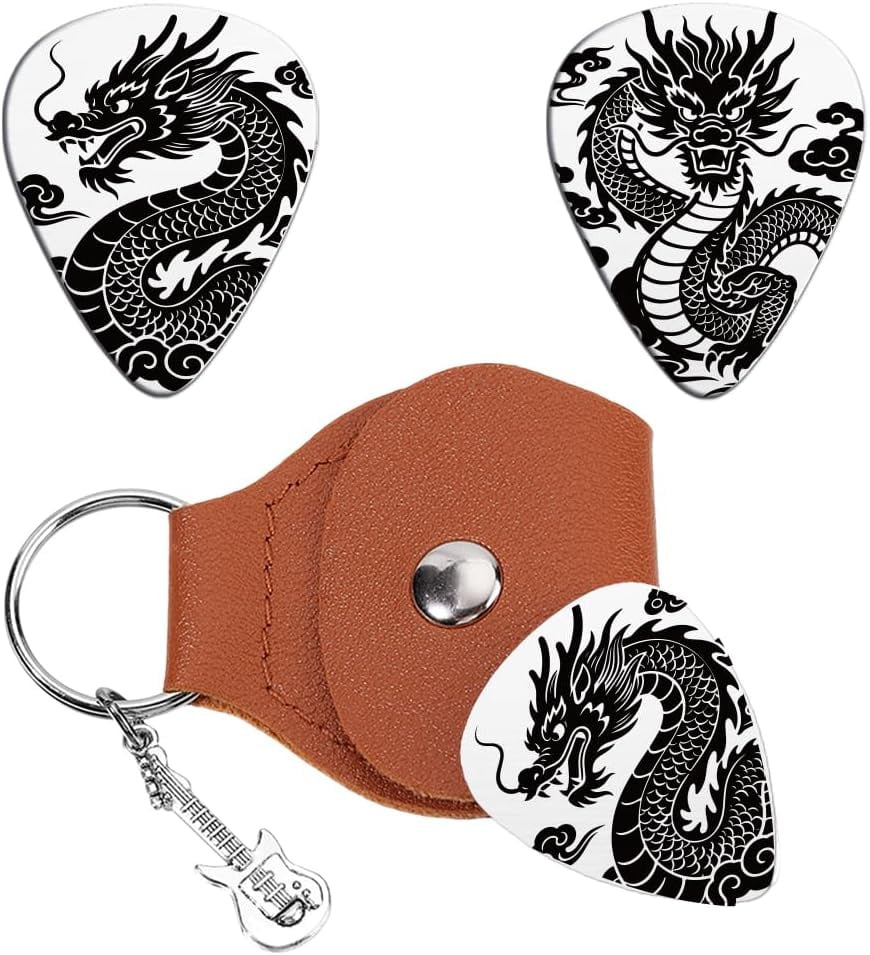 2Pcs Chinese Dragon Guitars Picks Gifts Oriental Elements Stainless ...