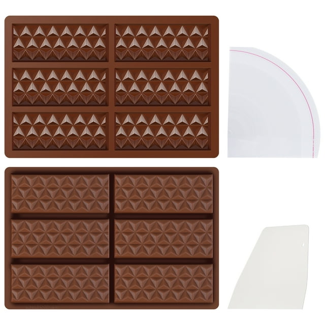 2Pcs Chocolate Bar Mold Deep,Silicone Thick Chocolate Bar Mold for ...