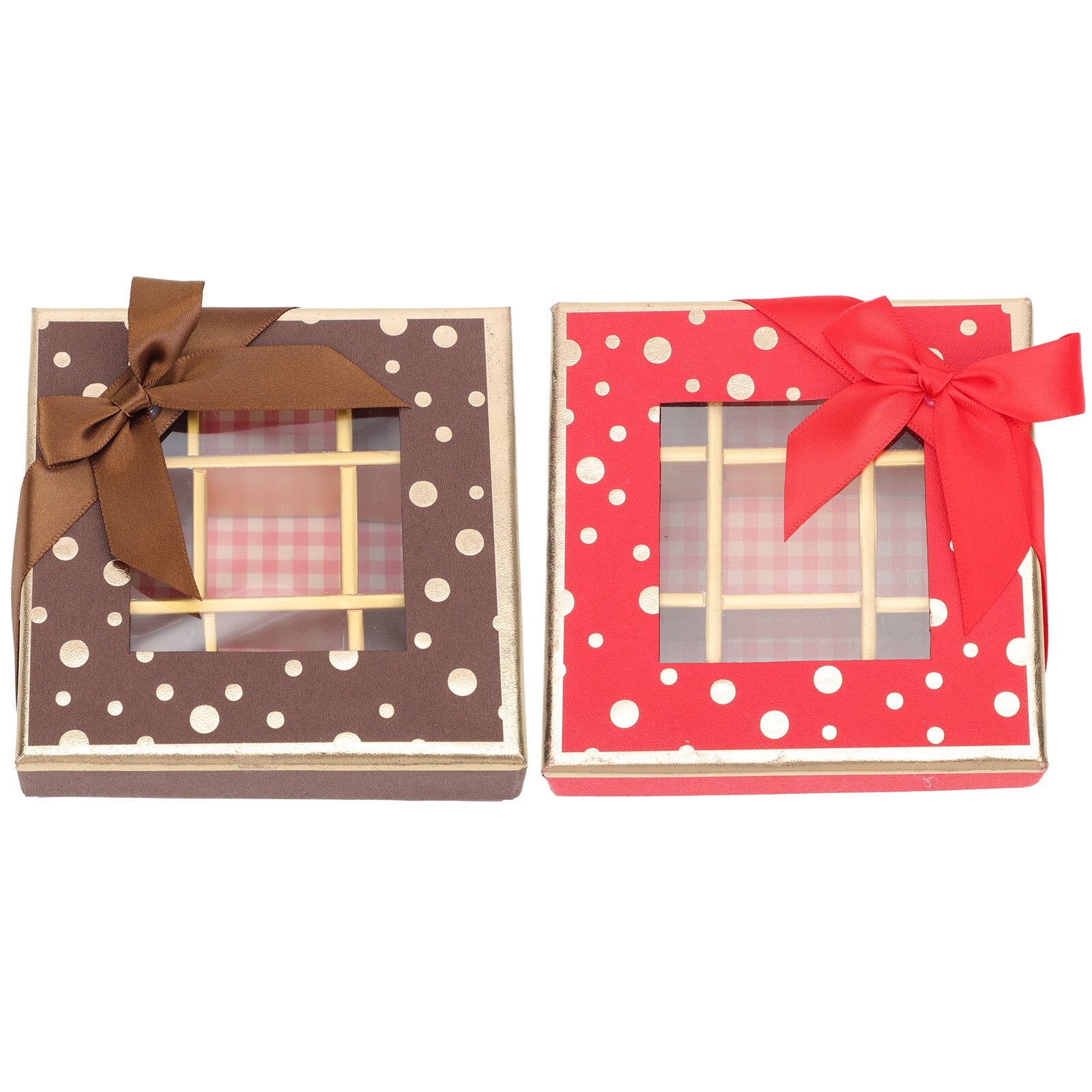 2Pcs Chocolate Gift Box Gift Packaging Box Nine Grids Wedding Valentine ...