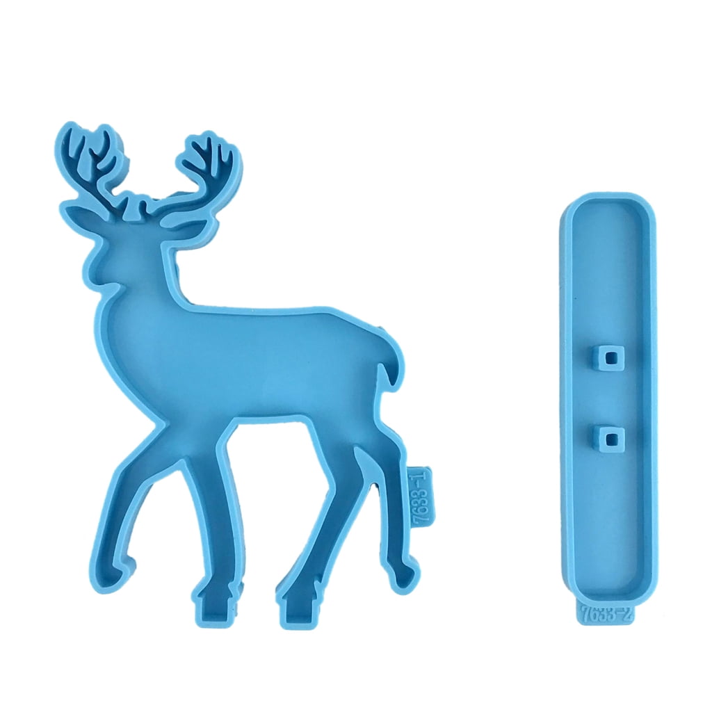 2Pcs Christmas Deer Resin Molds Set,Deer Silicone Epoxy Resin Casting ...