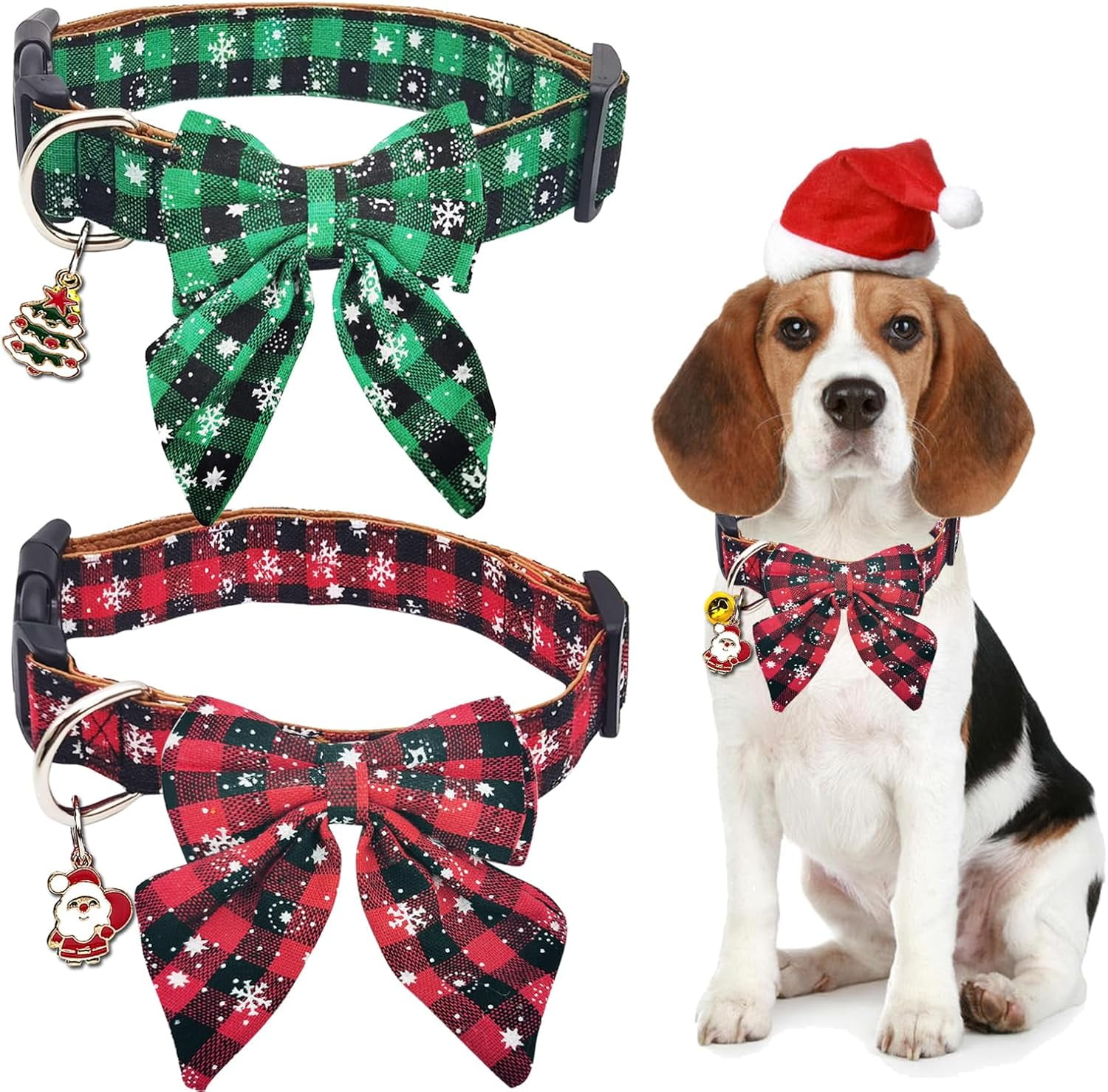 2Pcs Christmas Dog Collar,Soft Comfortable Dog Collar for Christmas ...