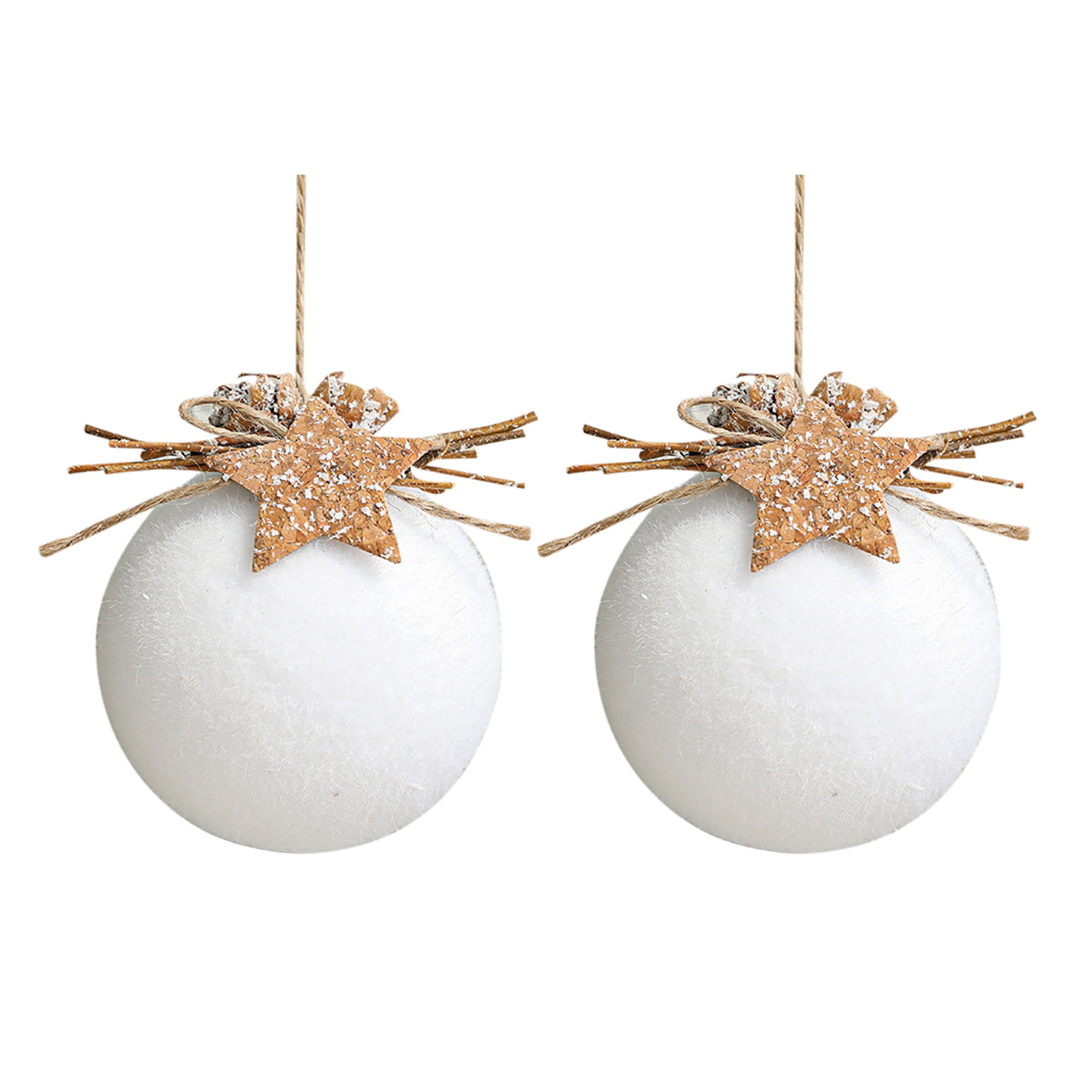 2Pcs Christmas Foam Snowflake Decoration Bell Waterdrop Ball Shape ...