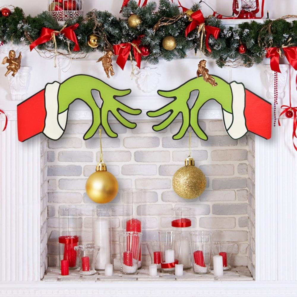 2Pcs Christmas Grinch Door Hanging Decorations Wood Hanging Sign Grinch ...