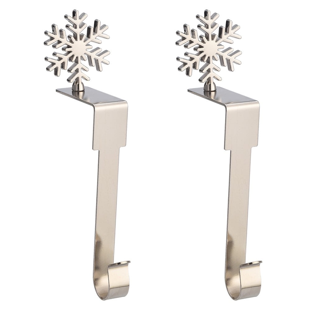 2Pcs Christmas Stockings Socks Hook Silver Snowman Elk Iron Hooks For ...
