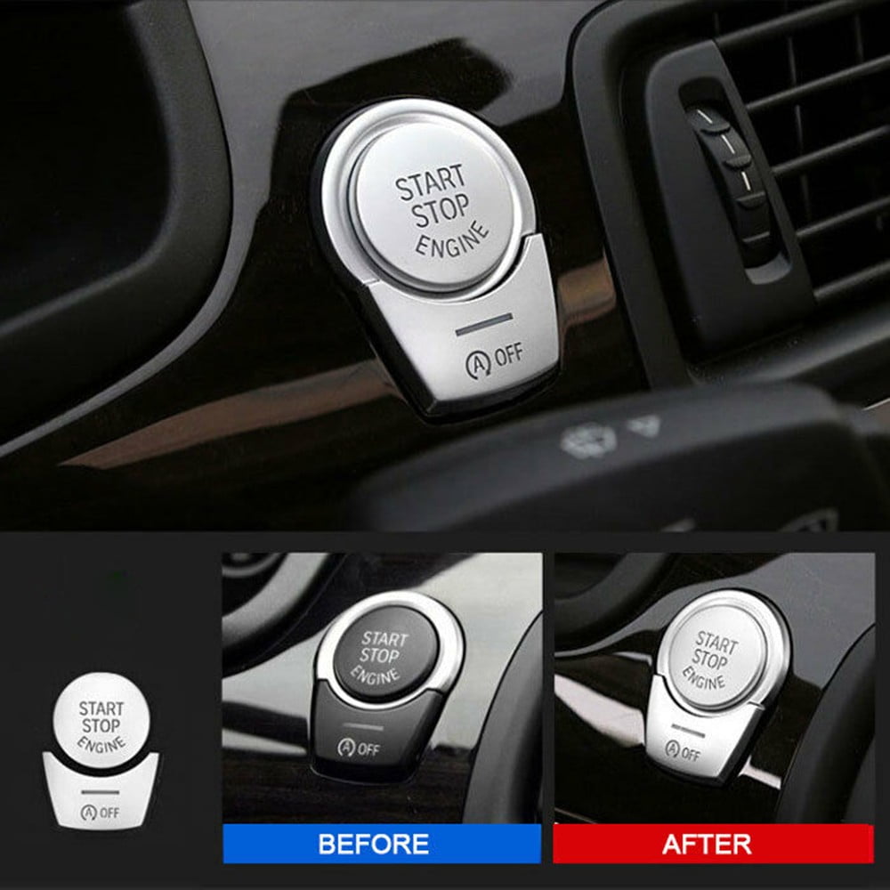 2pcs Chrome Engine Start Stop Push Switch Button Cover For BMW 5 Series ...
