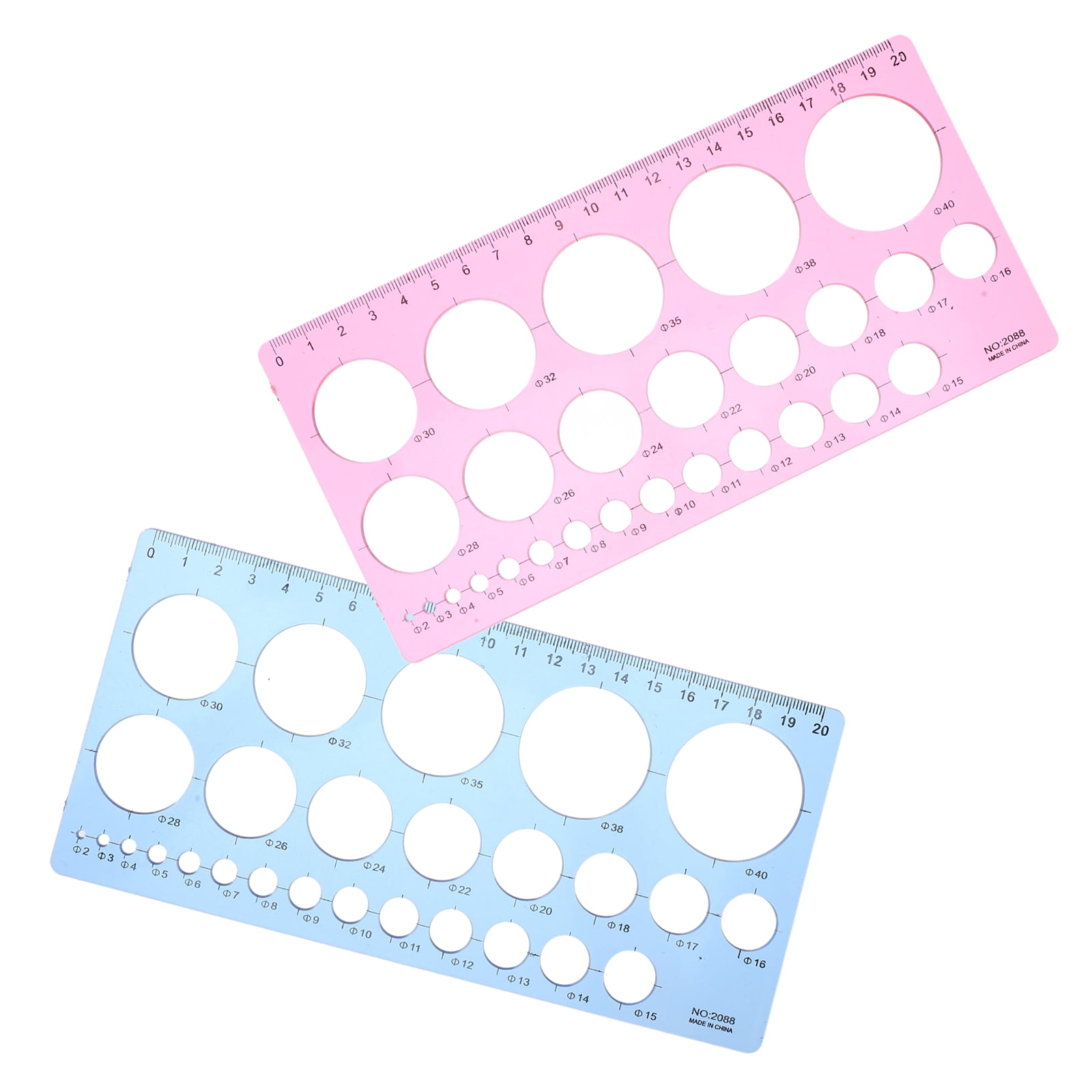 2Pcs Circle Stencil Template for Drawing Plastic Circle Ruler Geometric ...