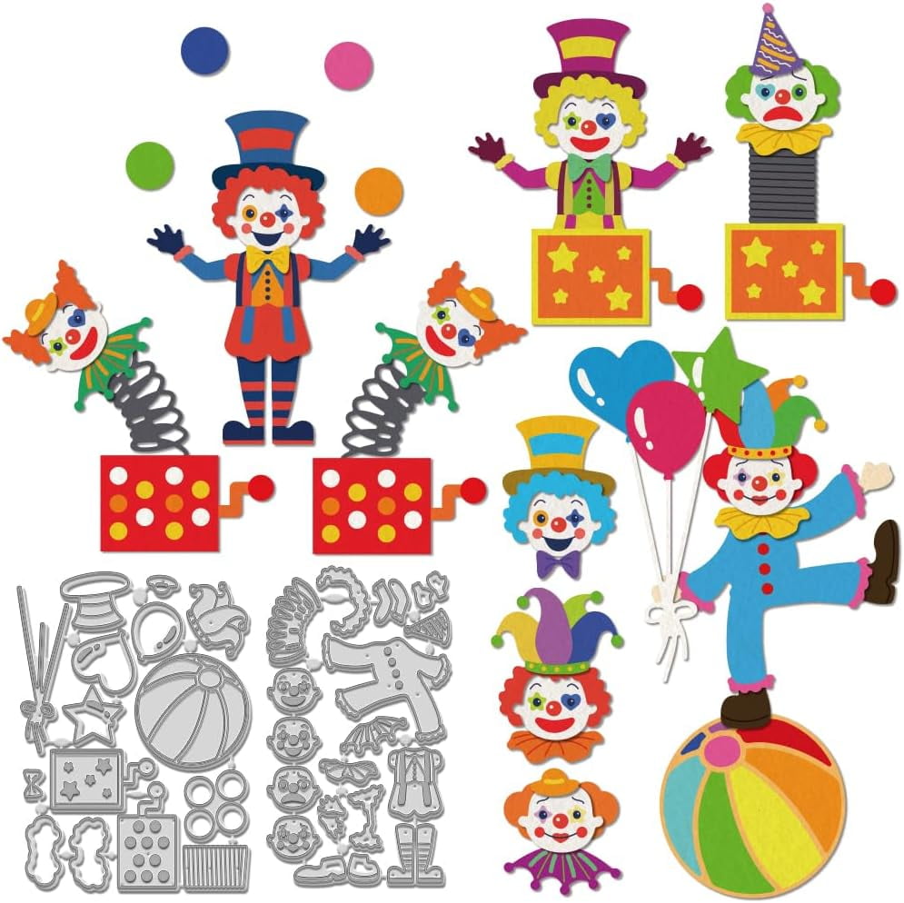 2Pcs Circus Clown Metal Cutting Dies Cut Stencils Clown Acrobatics ...