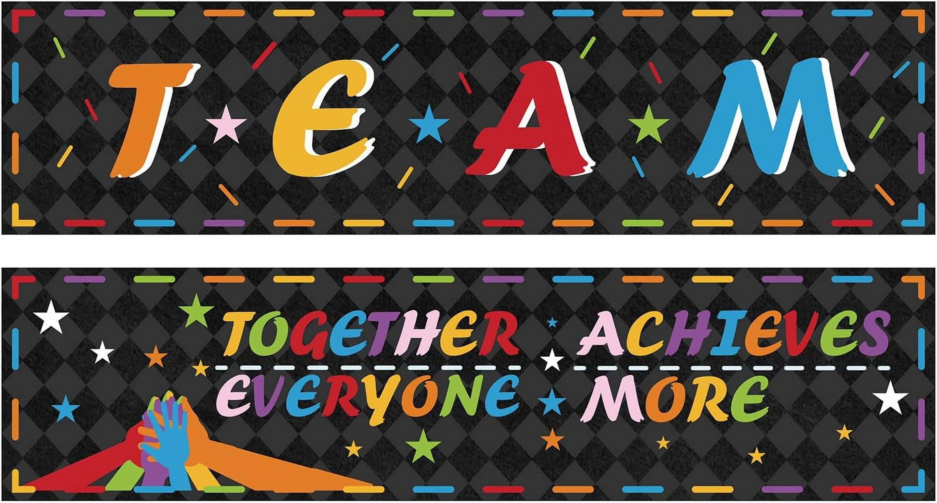 2Pcs Classroom Banner Team Motivational Posters Welcome Back To School ...