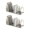 2Pcs Clear Acrylic Bookend for Shelf 4 Compartments Book End Book ...
