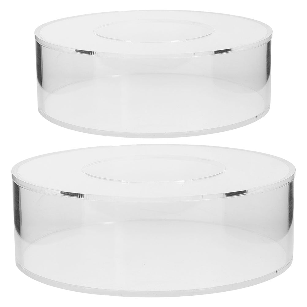 2Pcs Clear Acrylic Fillable Cake Stand Cake Riser Cake Round Display ...