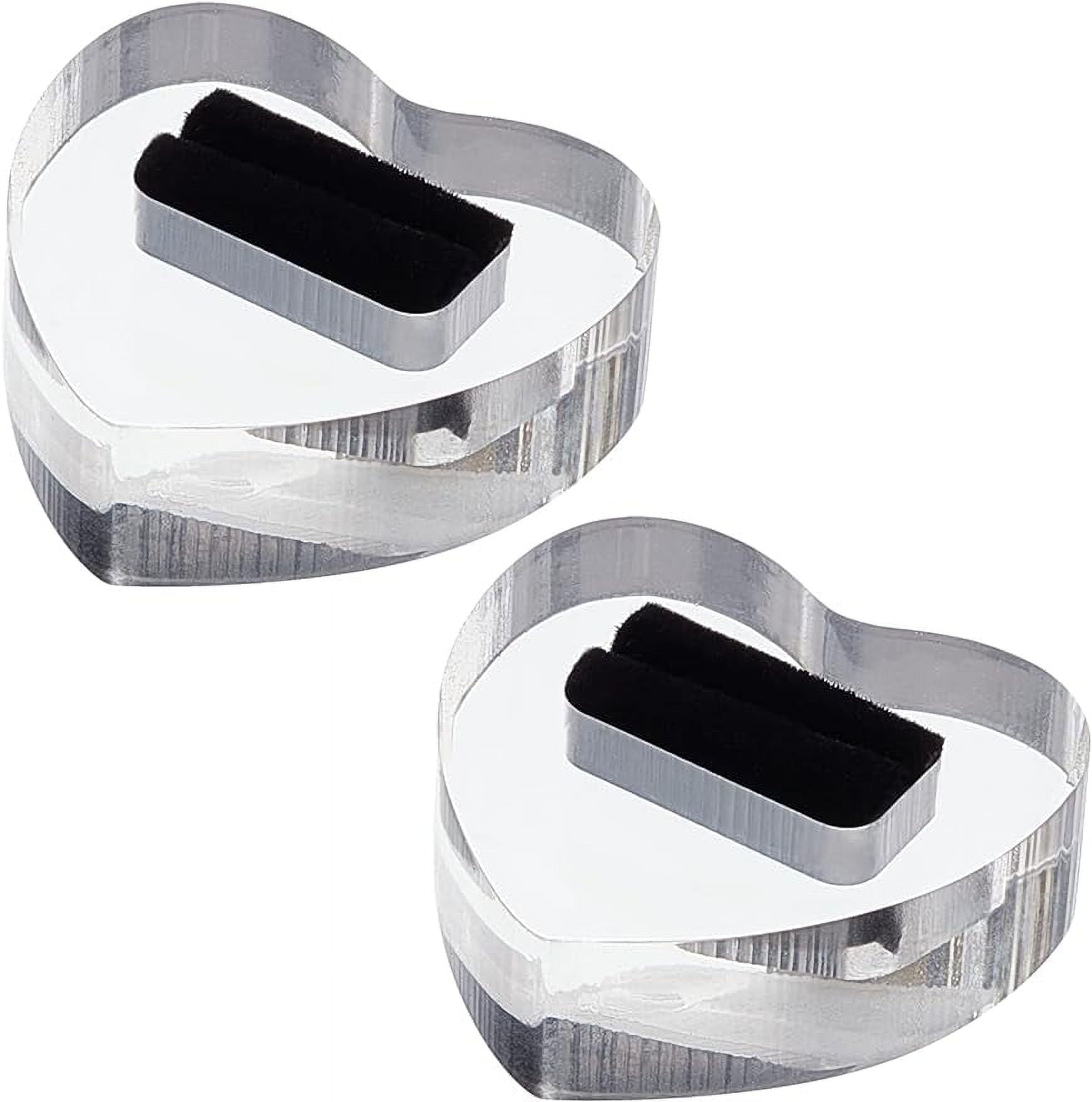 2Pcs Clear Acrylic Ring Display Stand with Black Velvet 1.7x1.8inch ...