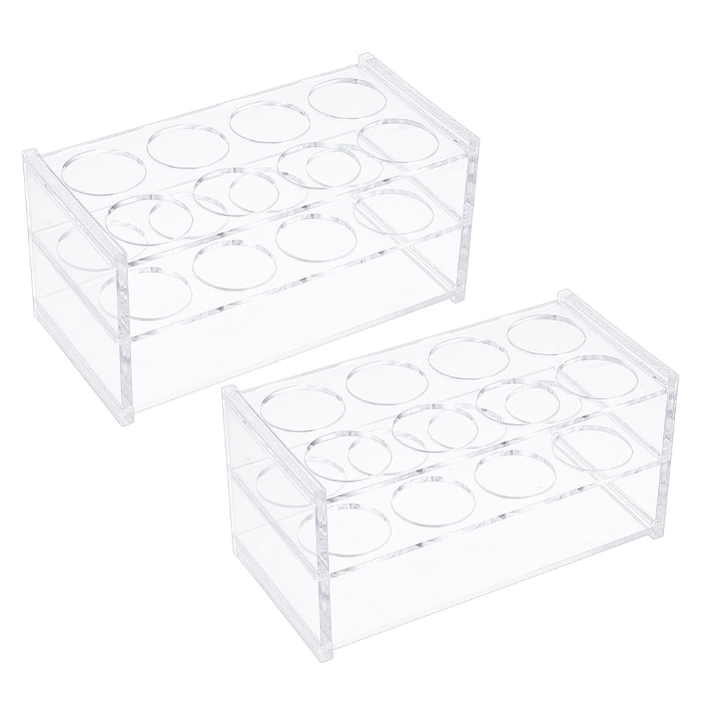 2Pcs Clear Acrylic Test Tube Racks with 8 Holes 5.9x3x2.9 Inch Test ...