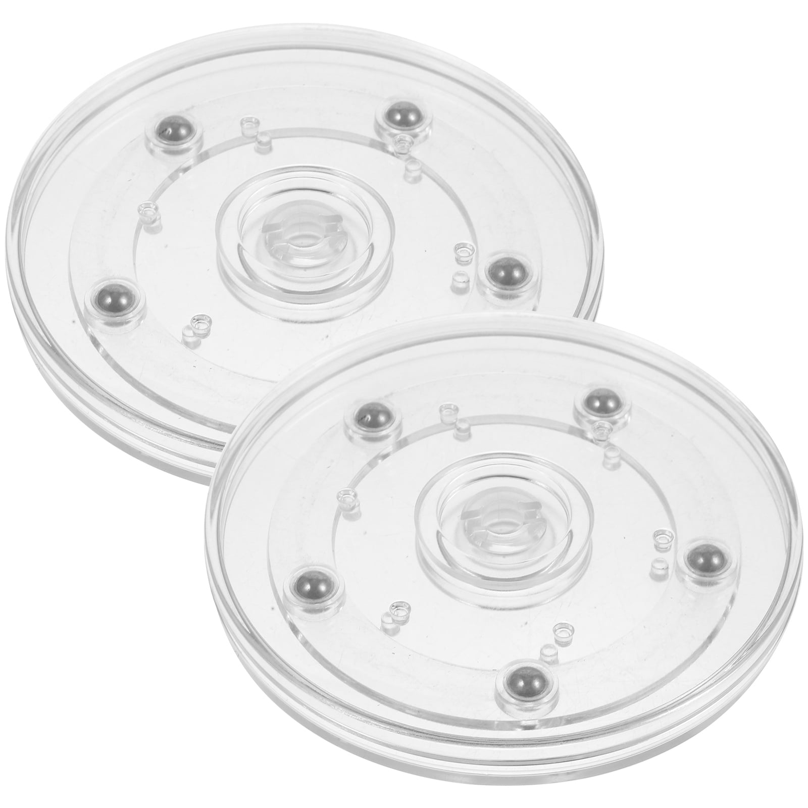 2Pcs Clear Acrylic Turntable 360-degree Rotating Turntable Home Spice ...