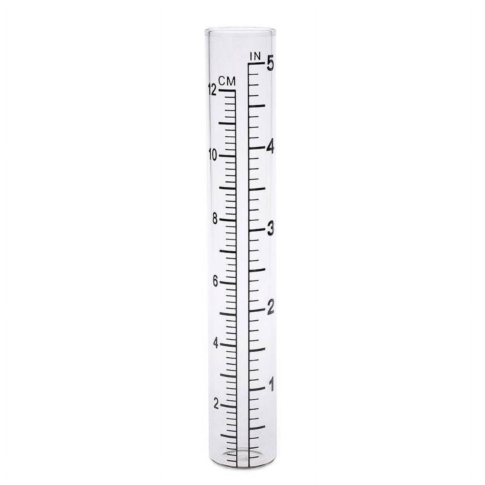 2Pcs Clear Capacity Glass Rain Gauge Replacement Tube Outdoor Garden ...