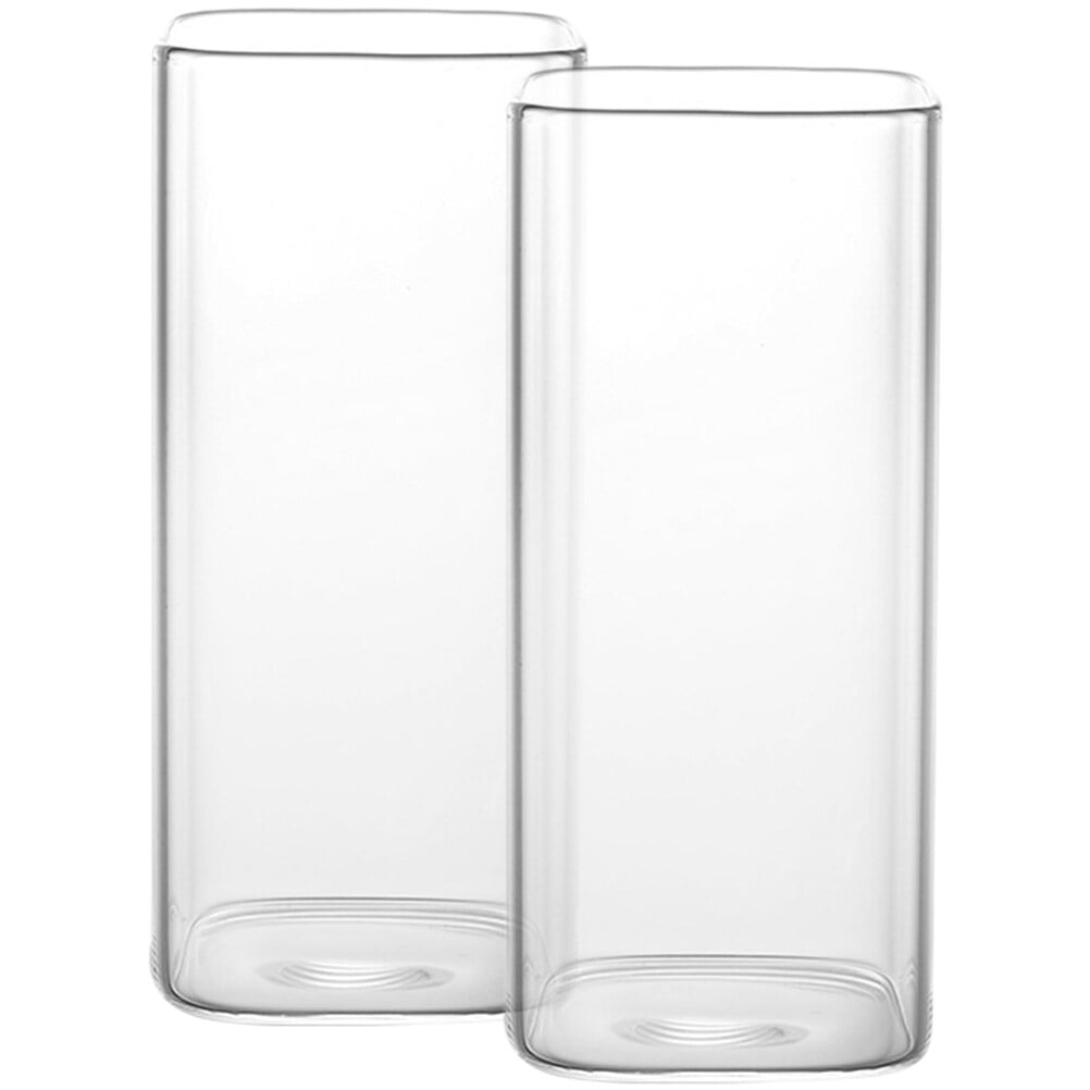 2pcs Clear Glass Milk Cup Glass Juice Mug Clear Glass Milk Mug Beverage Container