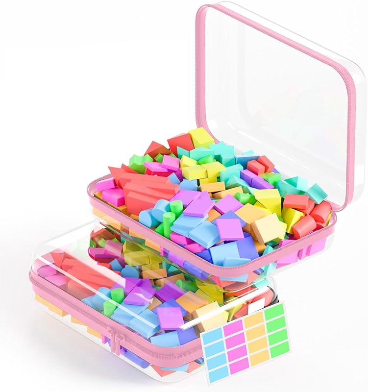 2Pcs Clear Hard Shell Zipper Case, BIiss Plastic Bins for Organizing ...