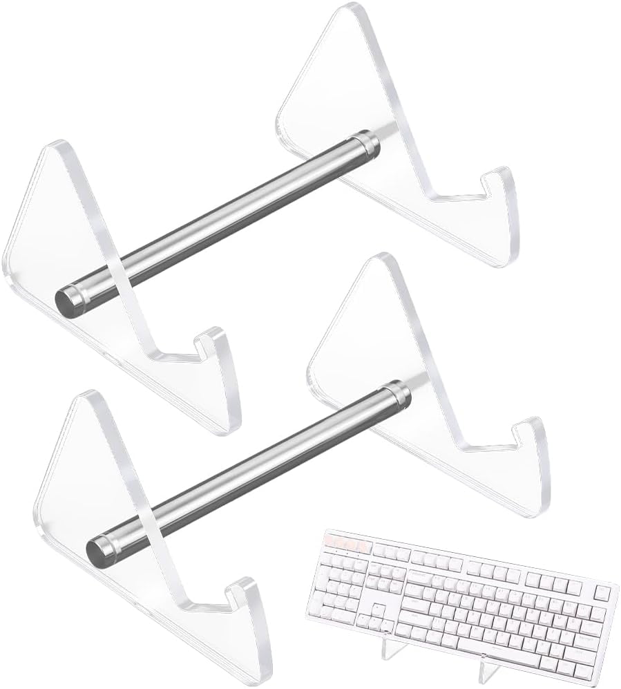 2Pcs Clear Keyboard Shelf Keyboard Display Rack Acrylic Iron Portable ...