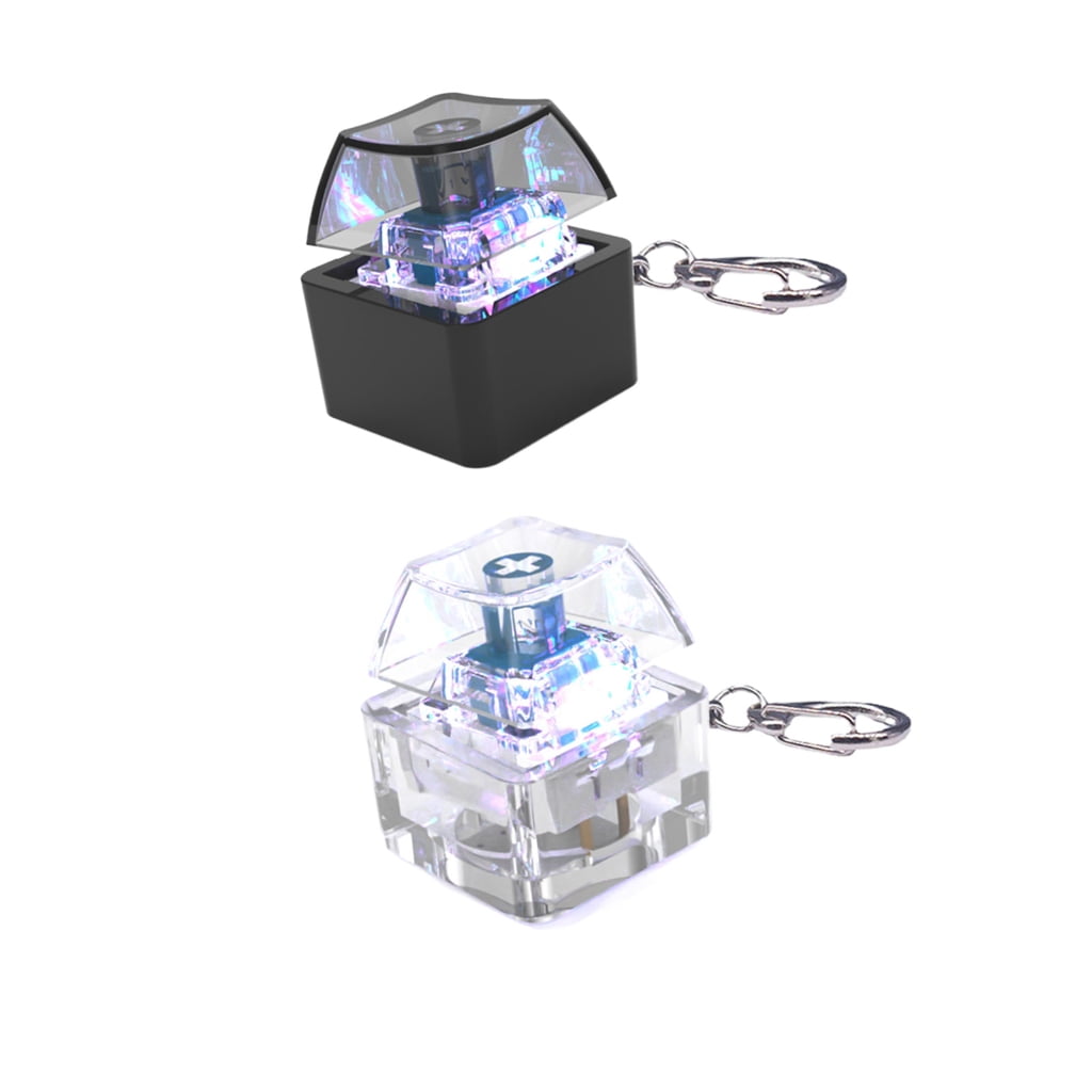 2Pcs Clear LED Keyboard Toy with Keychains for Office Commute Stress ...