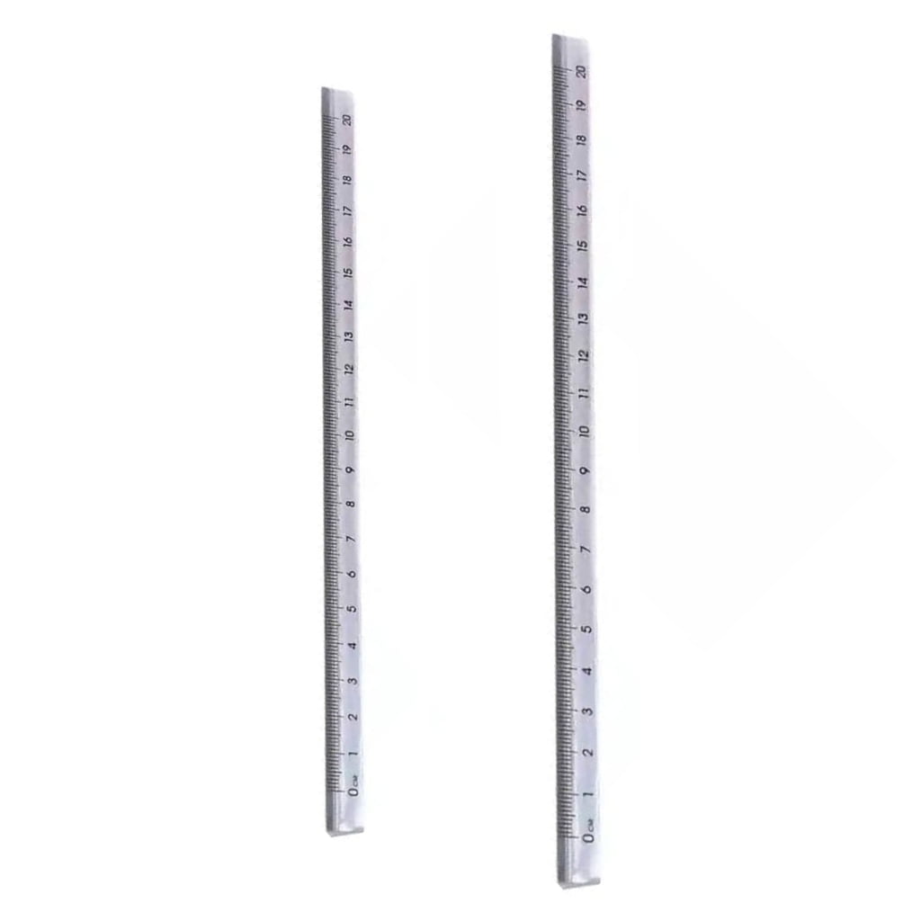 2Pcs Clear Triangular Rulers 15cm 20cm Plastic Drawing Ruler Measuring ...