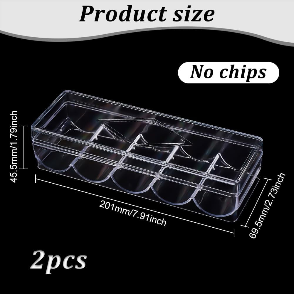 2Pcs Clear Poker Chip Trays Plastic Casino Poker Chip Tray Rack Poker ...