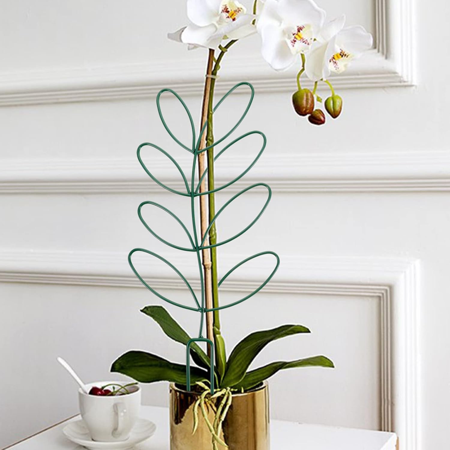 2Pcs Climbing Plant Trellis Indoor, 12’’ Iron Pot Trellis, Leaf Shape ...