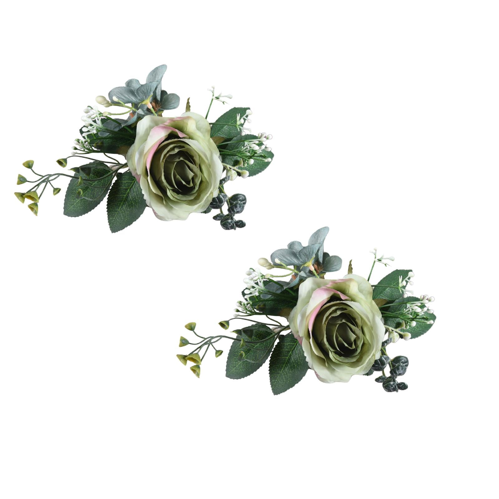 2Pcs Cloth Flower Curtain Tie Backs Rose Curtain Tieback Clips ...