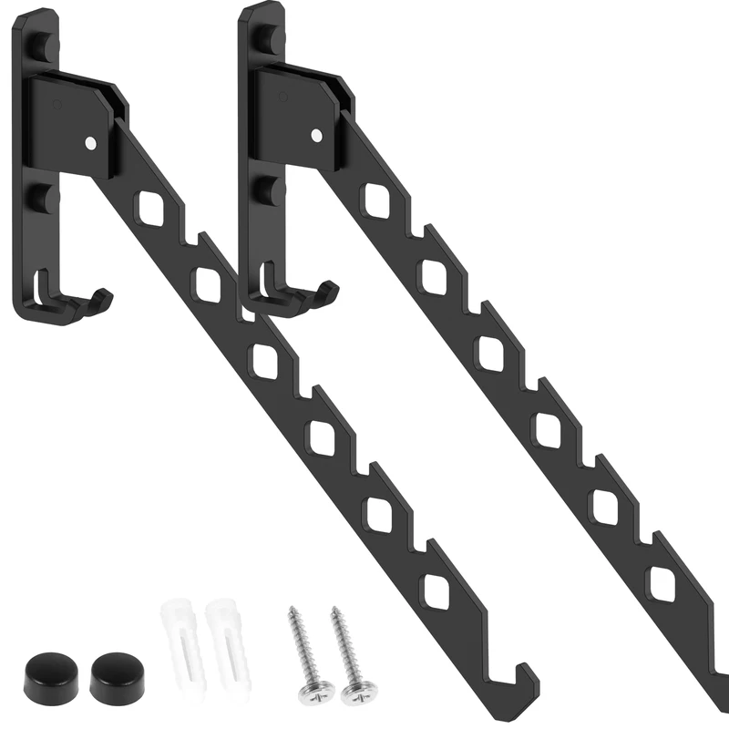2Pcs Clothes Drying Rack Adjustable Angle Clothes Hanger Wall-mounted ...