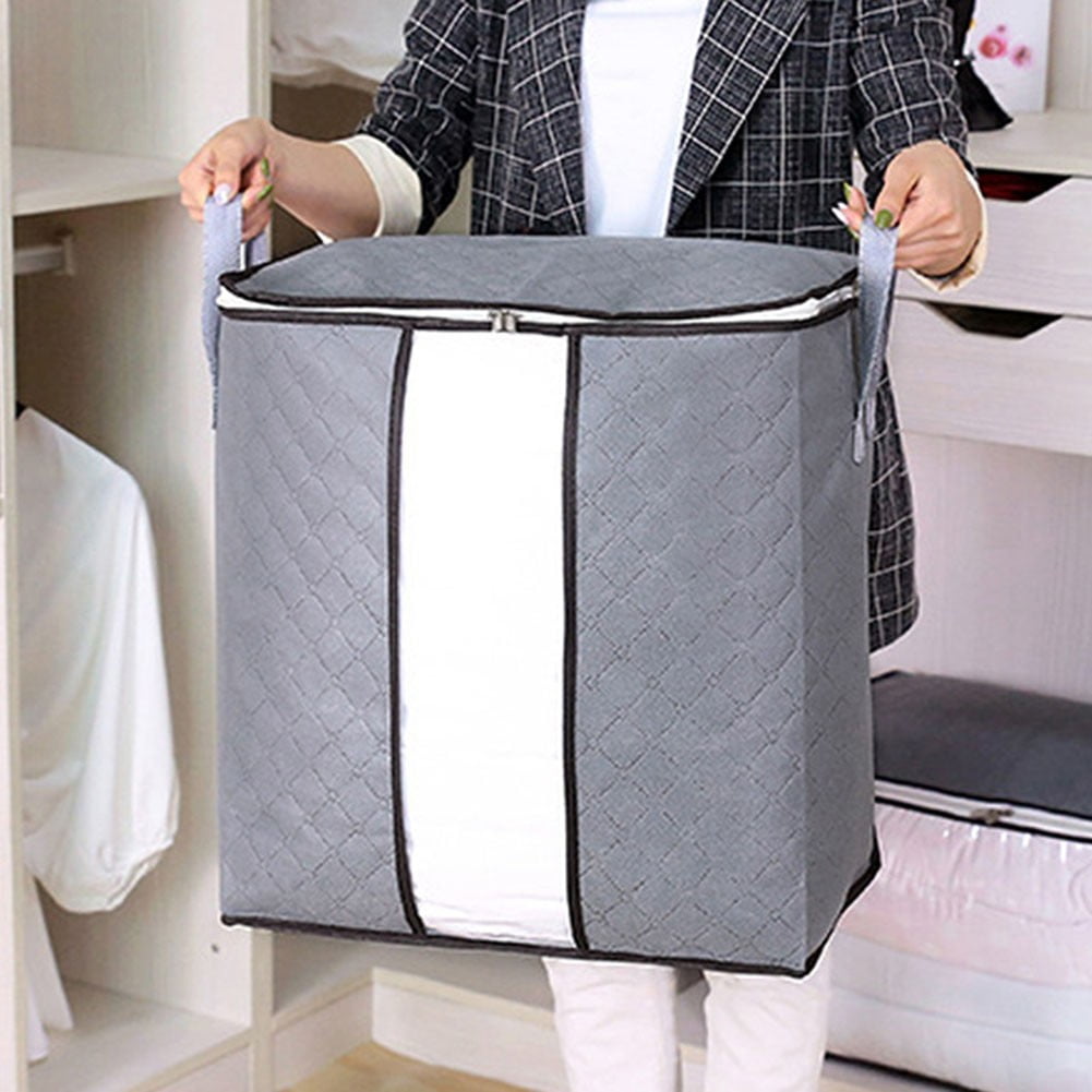 2Pcs Clothes Storage Bags Stackable Containers With Reinforced Handles ...