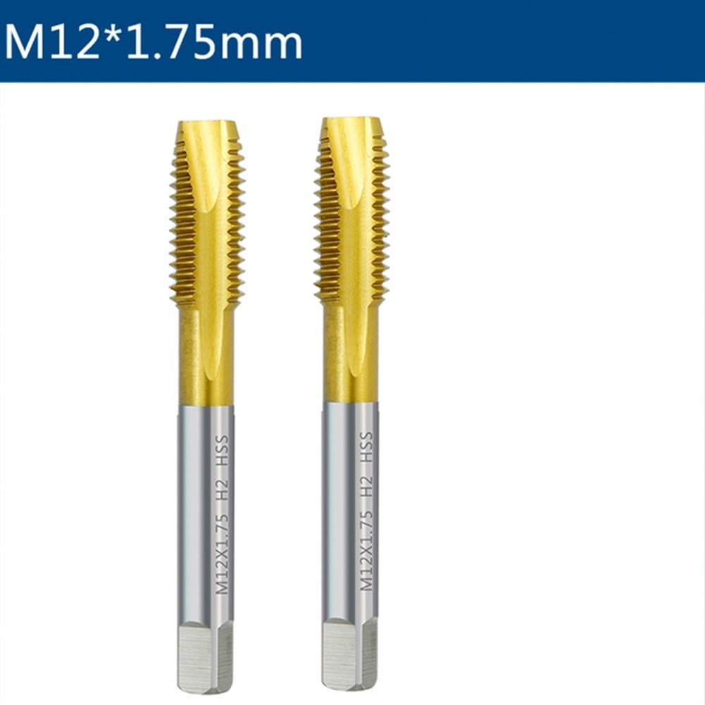 2Pcs Coating Screw Thread Tap Drill Bit M2- Metric Straight Flute M12 ...