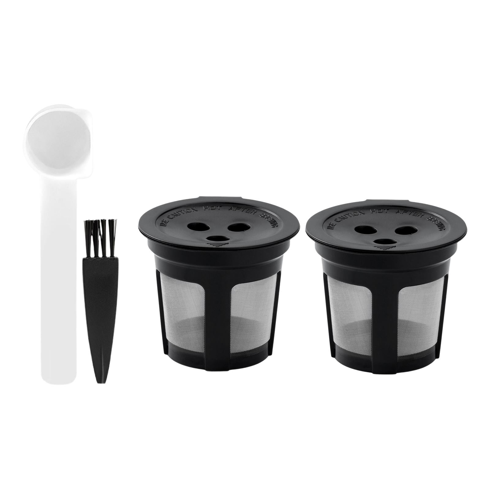 2Pcs Coffee Filters with Lid Coffee Pod Filter Food Grade and Brush ...