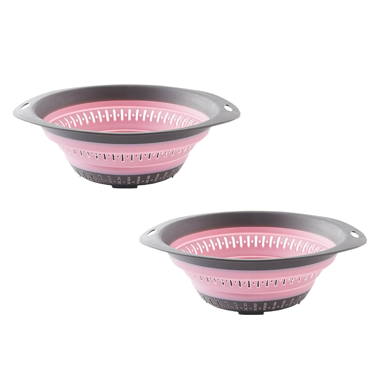 2Pcs Collapsible Colander And Strainer Pp Silicone Kitchen Foldable ...