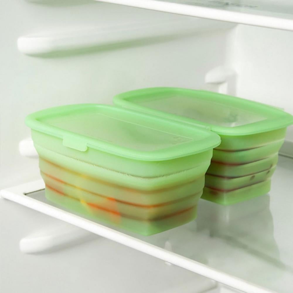 2Pcs Collapsible Foldable Silicone Food Storage Container With BPA Free ...