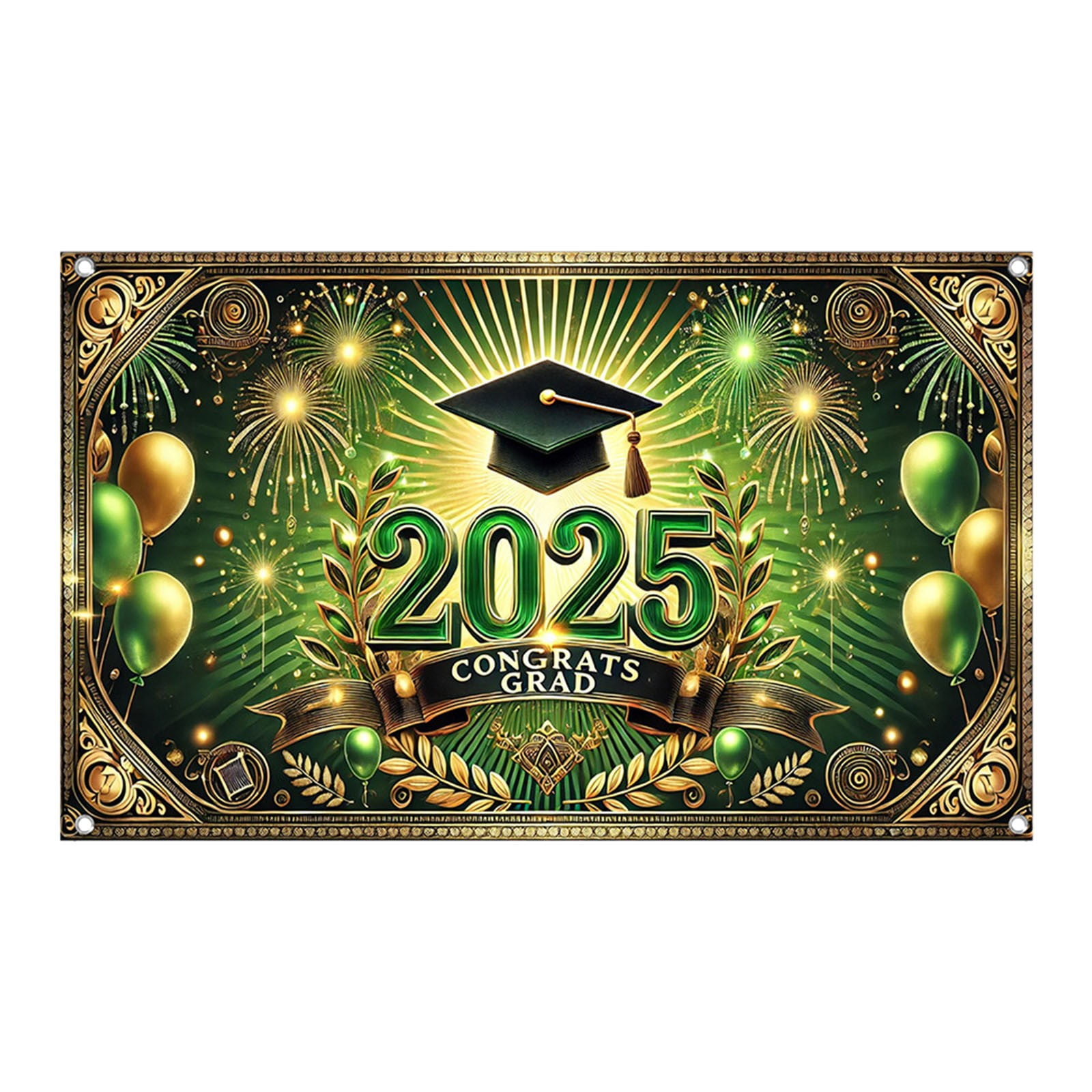2Pcs College Graduation Party Decorations 2025-Congrats Grad Background ...