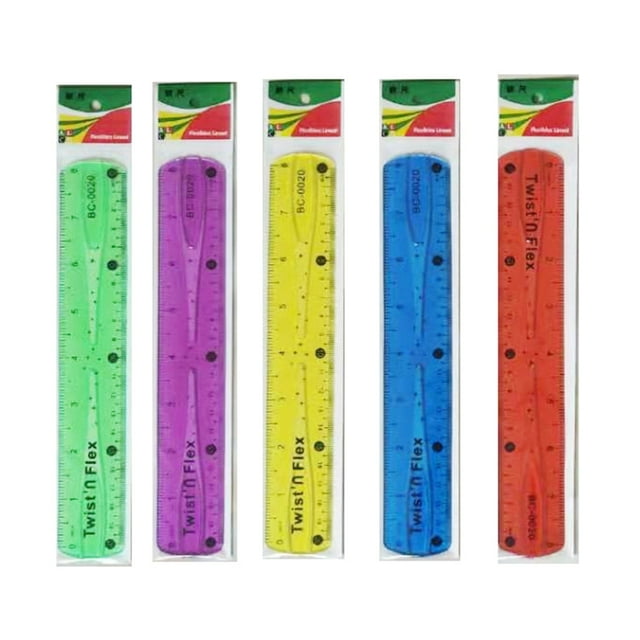 2Pcs Color Flexible Rulers Soft Bendable Plastic Rulers Duals Scale ...