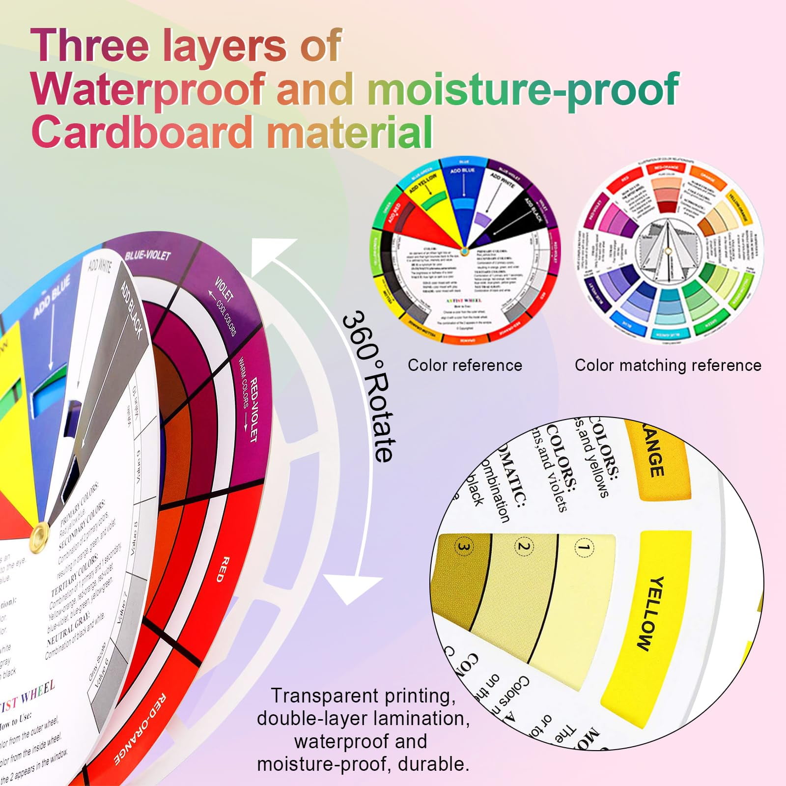 2Pcs Color Wheel Color Mix Guide, Tattoo Pigment Chart Supplies for ...