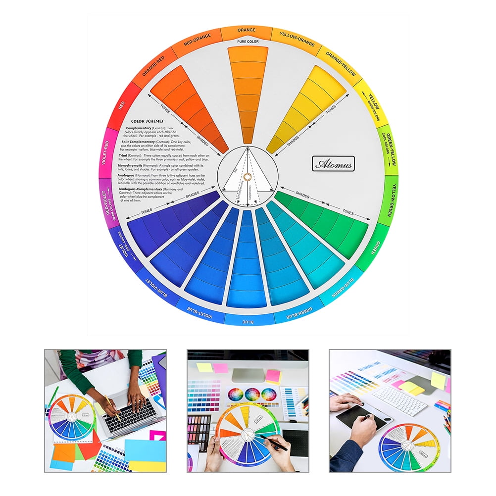 2Pcs Color Wheel Small Color Mixing Guide Standard Color Learning Board ...