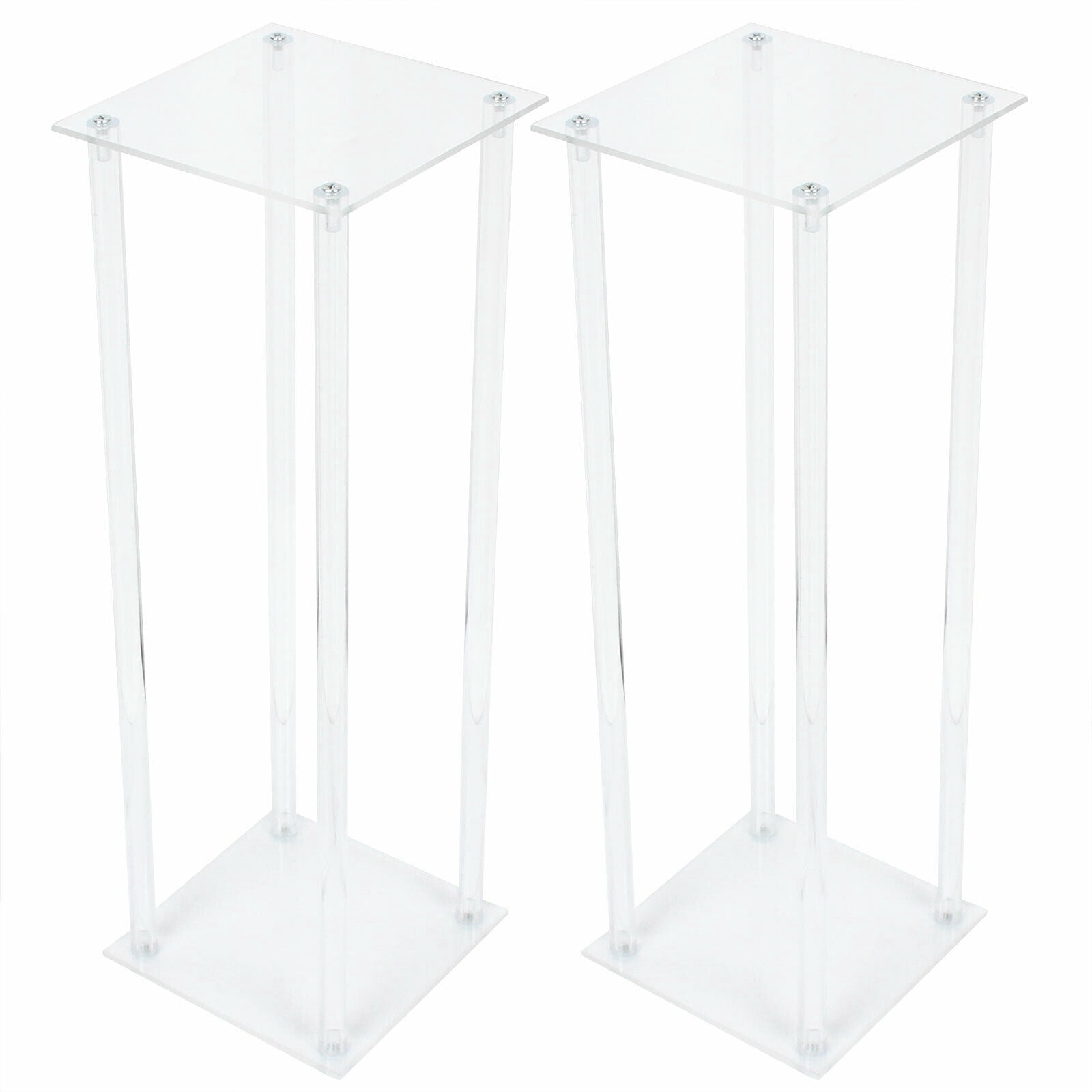 2Pcs Column Flower Stand, Modern Indoor Outdoor Clear Acrylic Wedding ...