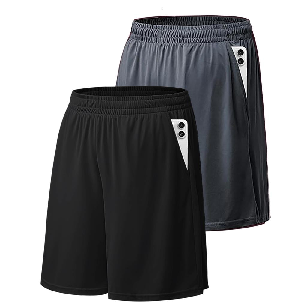 2Pcs Comfortable Gym Shorts with Pockets Quick Dry Fabric For Men Youth ...