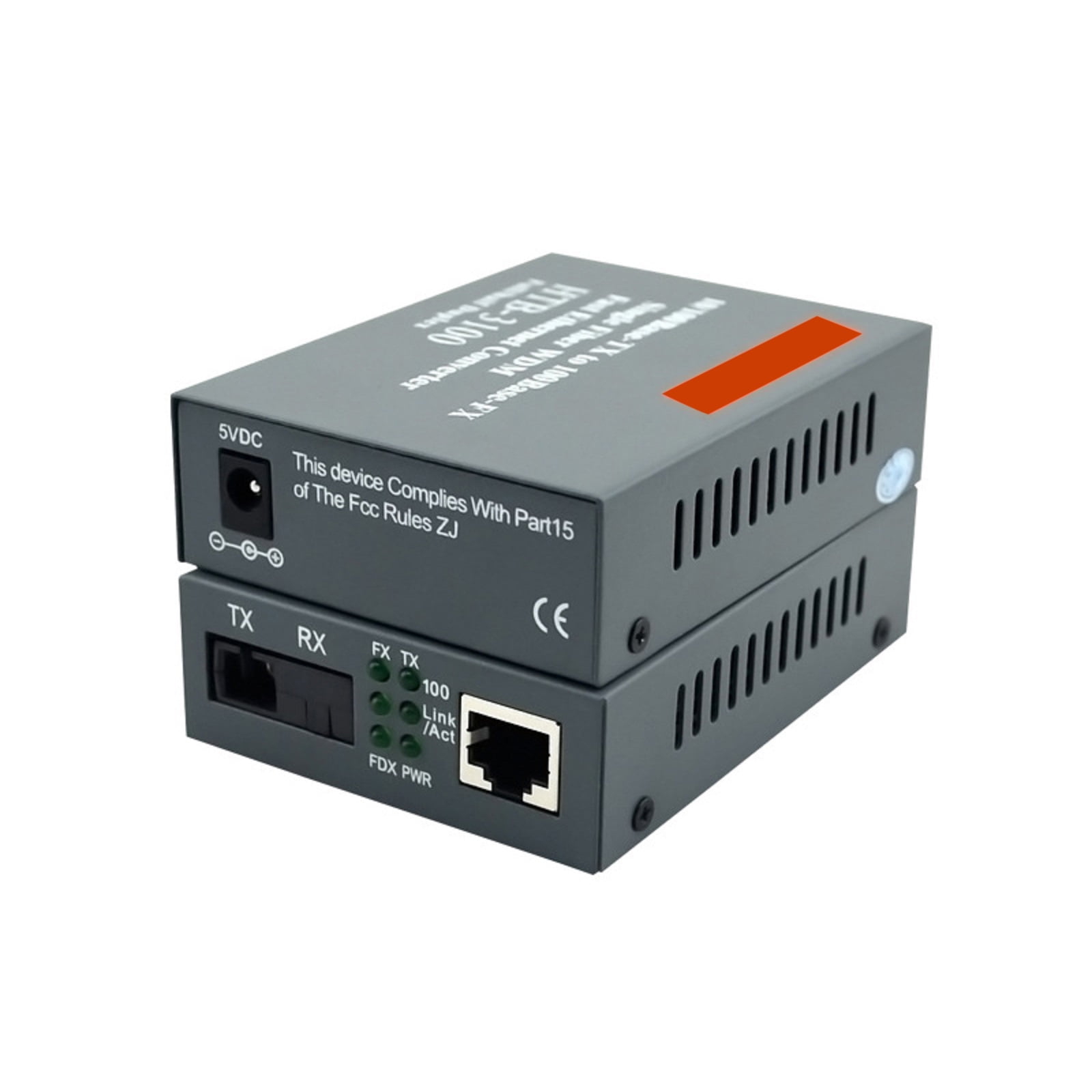 2Pcs Compact Fiber Optic Media Converter Supporting Hot Plug-and-Play ...